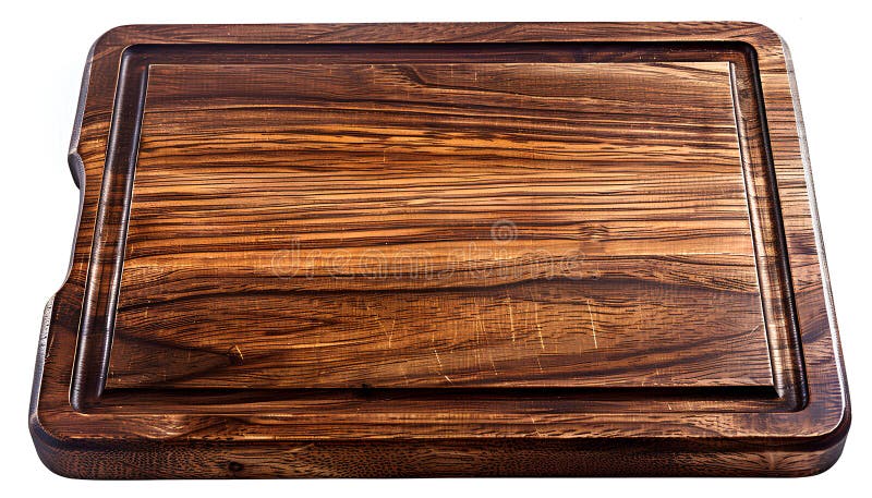 One Wooden Cutting Board Isolated on White Stock Image - Image of empty ...