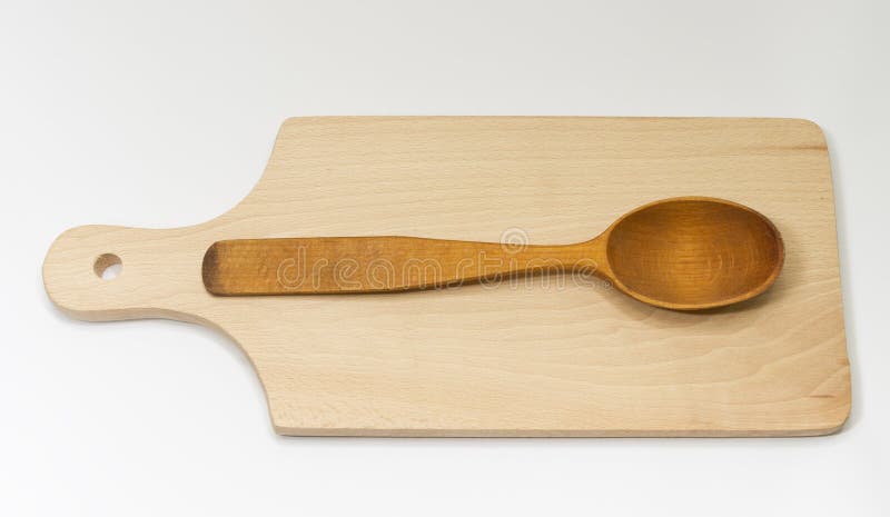 One Wooden Spoon on the Board Stock Image - Image of rustic, high: 47041491