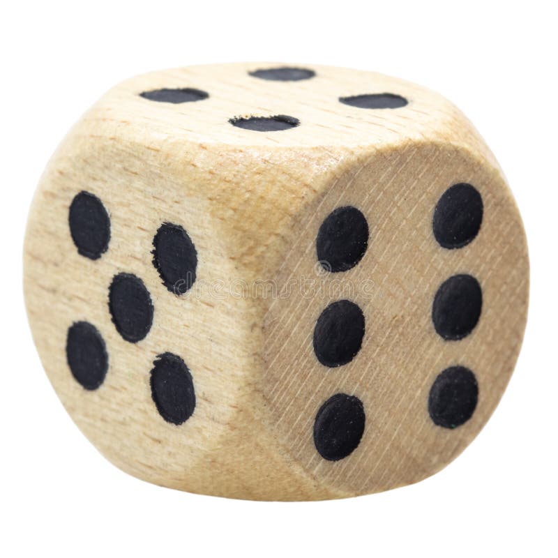 One Wooden W6 or 6 Sided Dice Stock Photo - Image of entertainment ...
