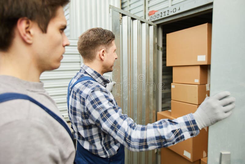 Opening Container with Boxes Stock Photo - Image of opening, loaderman ...