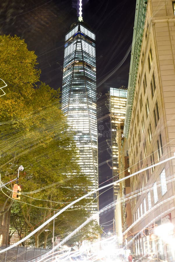 One World Trade Center by Night Editorial Stock Photo - Image of ...