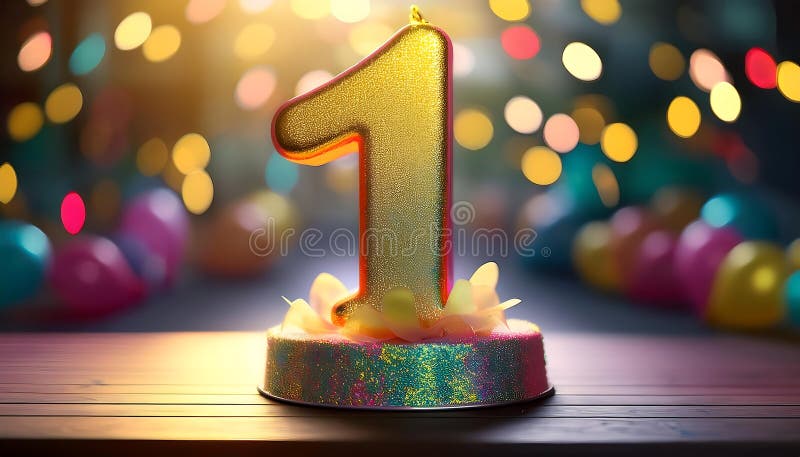 A One-year-old Baby with a Number, Creating a Charming, Celebratory ...