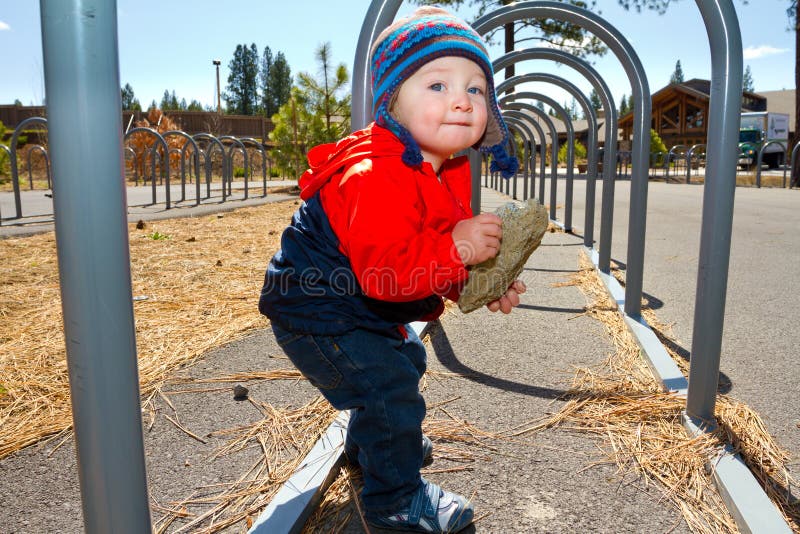 One Year Old Playing at Park Stock Photo - Image of kids, children ...