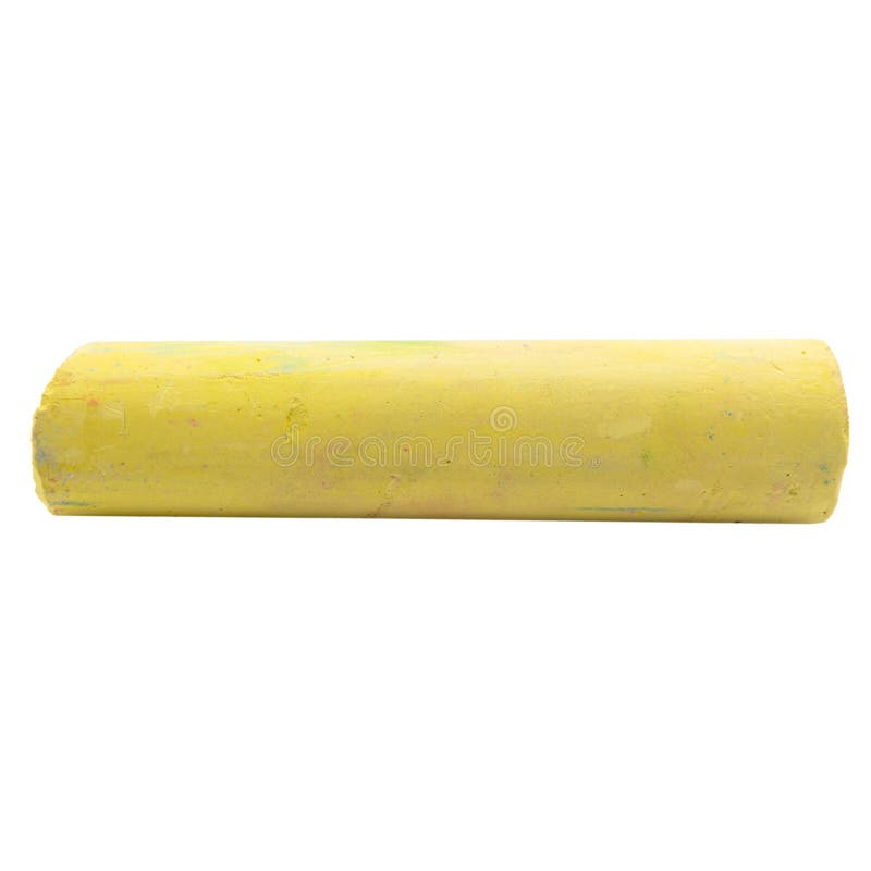 One yellow big chalk stick stock photo. Image of preschool - 266497190