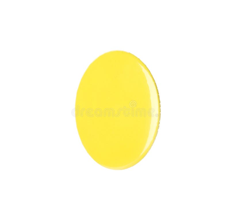 One Yellow Button Badge Isolated White Stock Photos - Free & Royalty ...