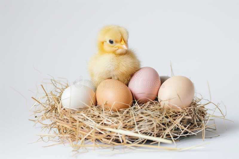 One yellow chick stock illustration. Illustration of eggs - 318838274