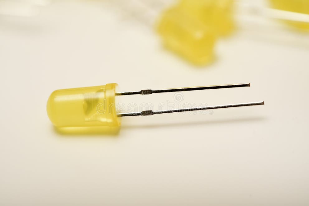 One Yellow LED Element. Electronic LED Lamp Stock Photo - Image of ...