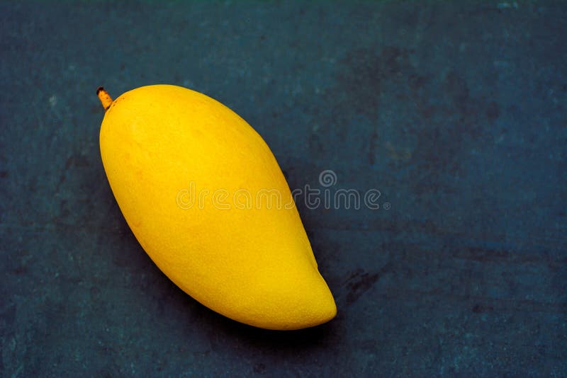 Mango on Blue Dark Background Stock Photo - Image of detail, food ...
