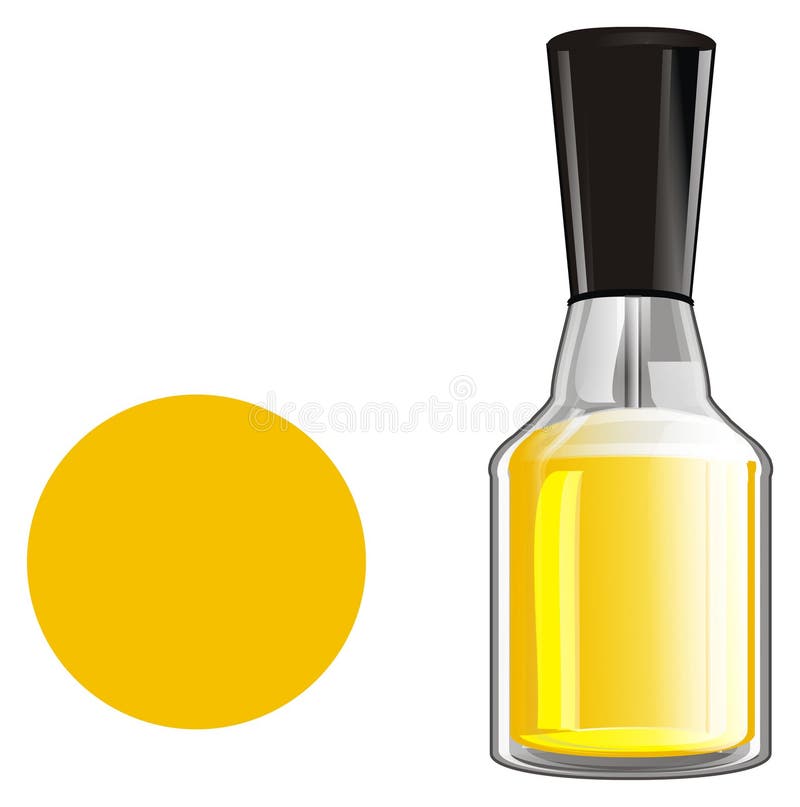 Yellow Nail Lacquer and Clean Round Sign Stock Illustration ...