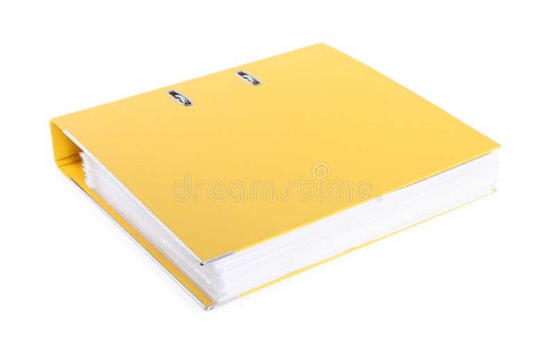 One Yellow Office Folder Isolated on White Stock Image - Image of ...
