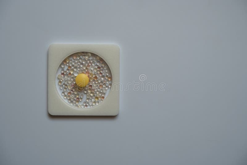 One Yellow Pill, Placed in a Square Frame Stock Photo - Image of drug ...
