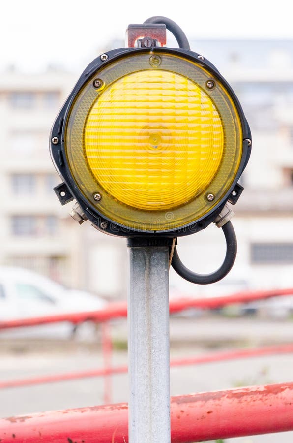 One Yellow Signal Light Mark Stock Image - Image of passage, alert ...