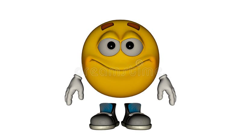 One Yellow Smile Guy with the Face and Boots Stock Illustration ...
