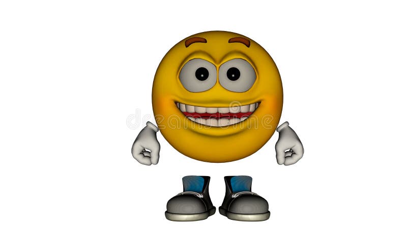 One Yellow Smile Guy with the Face and Boots Stock Illustration ...