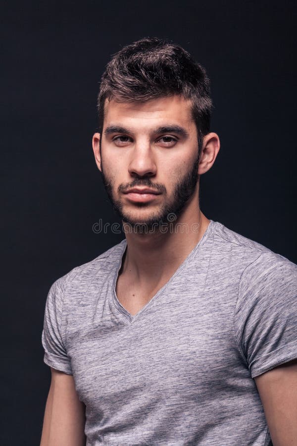 Handsome Man Portrait, Side View Stock Photo - Image of side, young ...