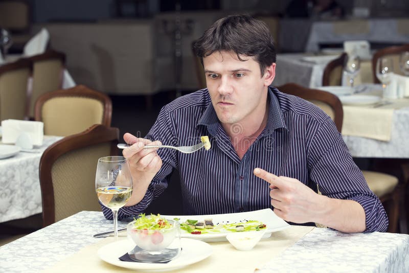 One young man dines stock photo. Image of people, boyfriend - 45560940