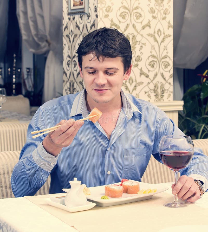 One young man dines stock image. Image of table, occasion - 48336897
