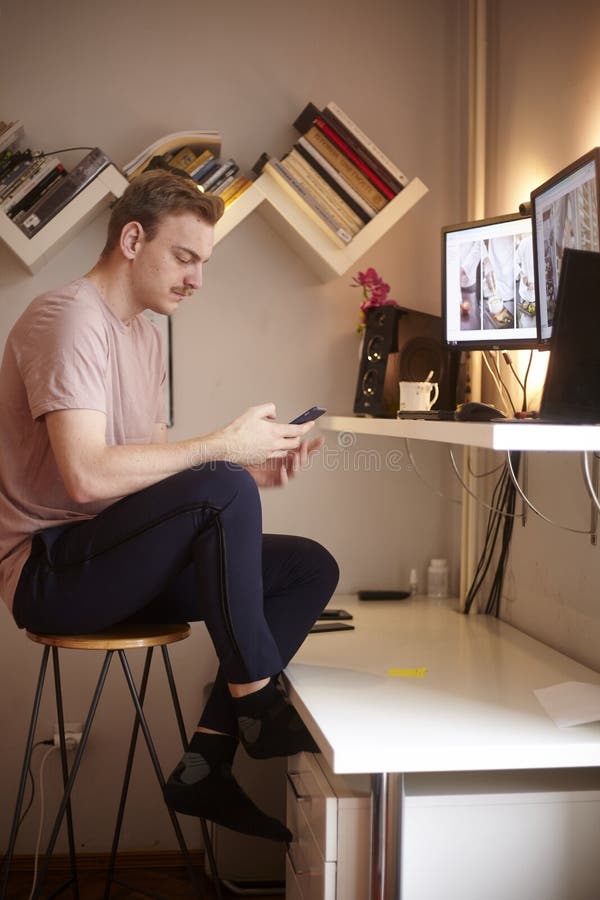 Stool by the bookshelf stock photo. Image of family, hardwood - 2145124