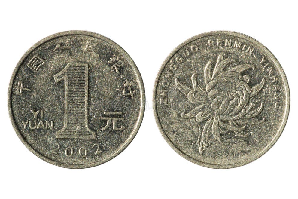 One yuan coin stock image. Image of cash, chinese, 2002 - 16496171