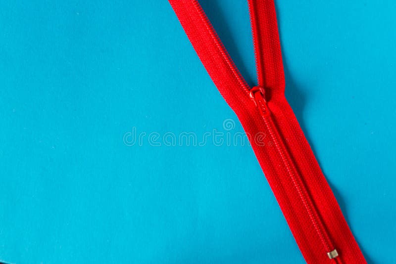 One Zipper on Blue Background Stock Photo - Image of zippers, colors ...