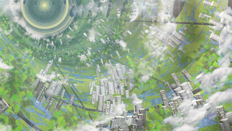 Oneil Cylinder Interior stock illustration. Illustration of exploration ...