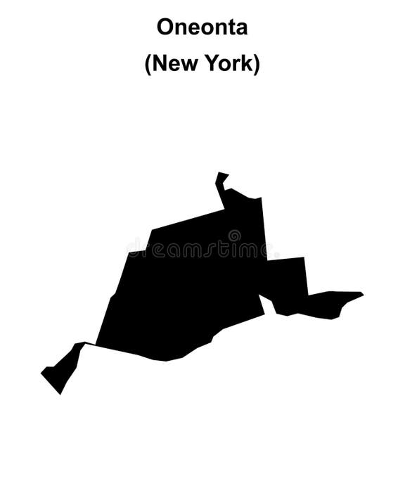 Oneonta outline map stock vector. Illustration of infographics - 387620620