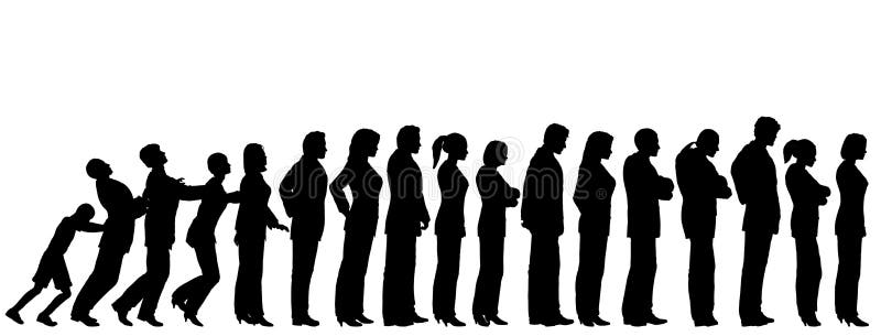 Ongeduldig vector illustratie. Illustration of silhouetten - 7626246