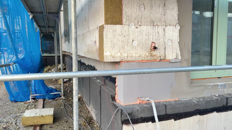 The Ongoing Construction Progress Highlights the Wall Insulation and ...