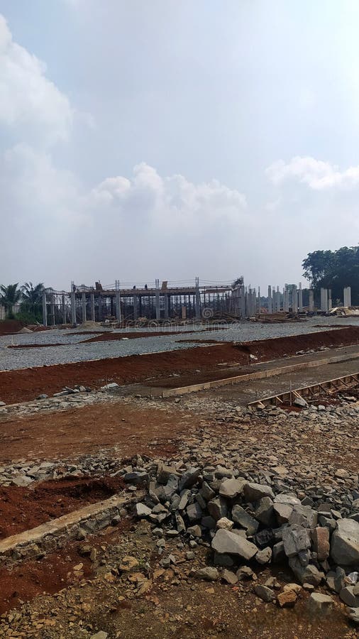 Ongoing Construction Project at a Building Site with Concrete ...