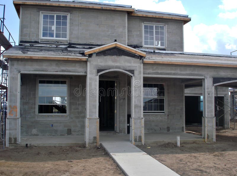 Ongoing house construction stock image. Image of brick - 54095675