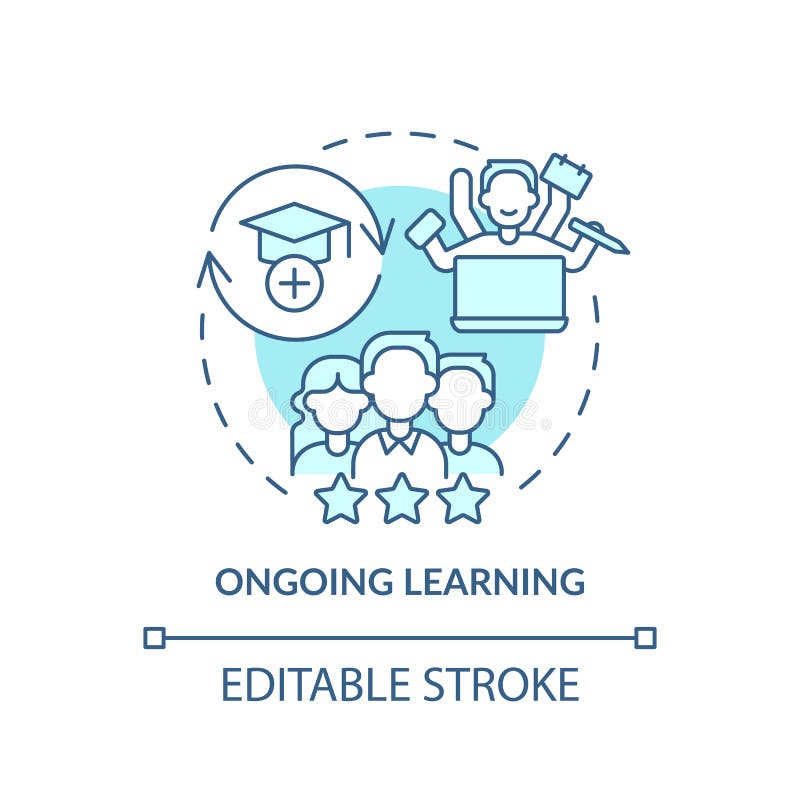 Ongoing Learning Turquoise Concept Icon Stock Vector - Illustration of ...