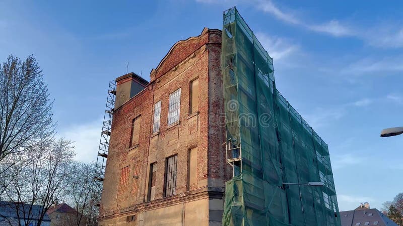 The Ongoing Renovation Process of a Historic Brick Building is ...