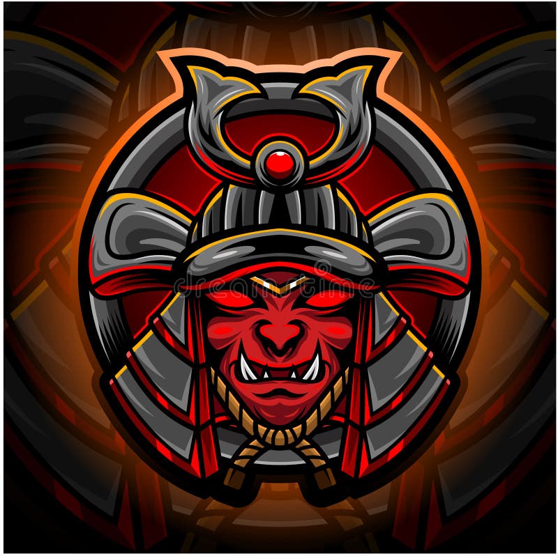 Oni Head Esport Mascot Logo Design Editorial Stock Image - Illustration ...