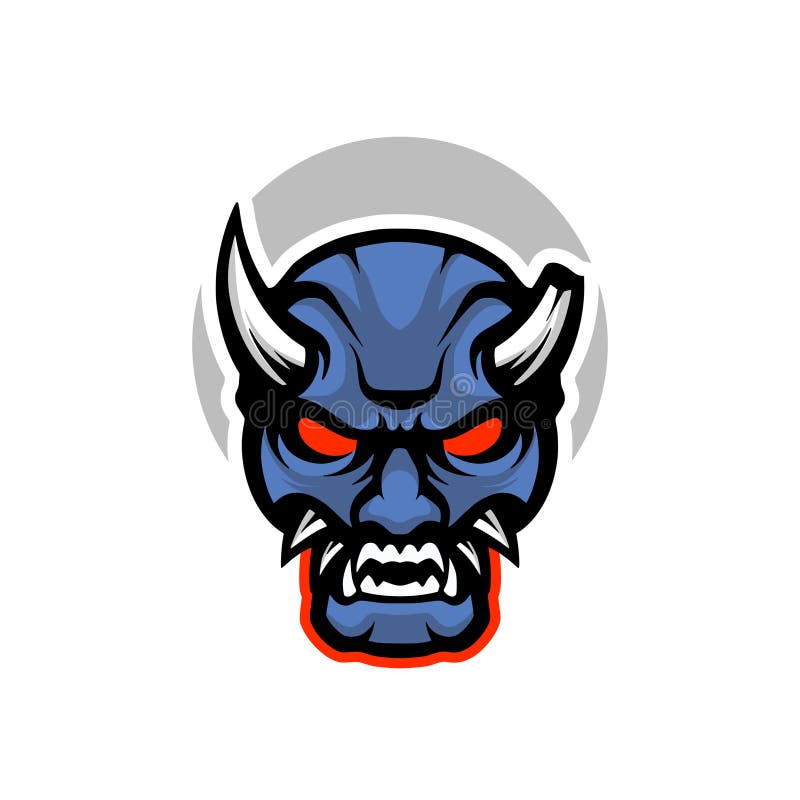 Oni mask angry stock vector. Illustration of dead, face - 270428310
