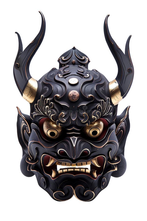 Oni Mask Isolated on Transparent Stock Illustration - Illustration of ...