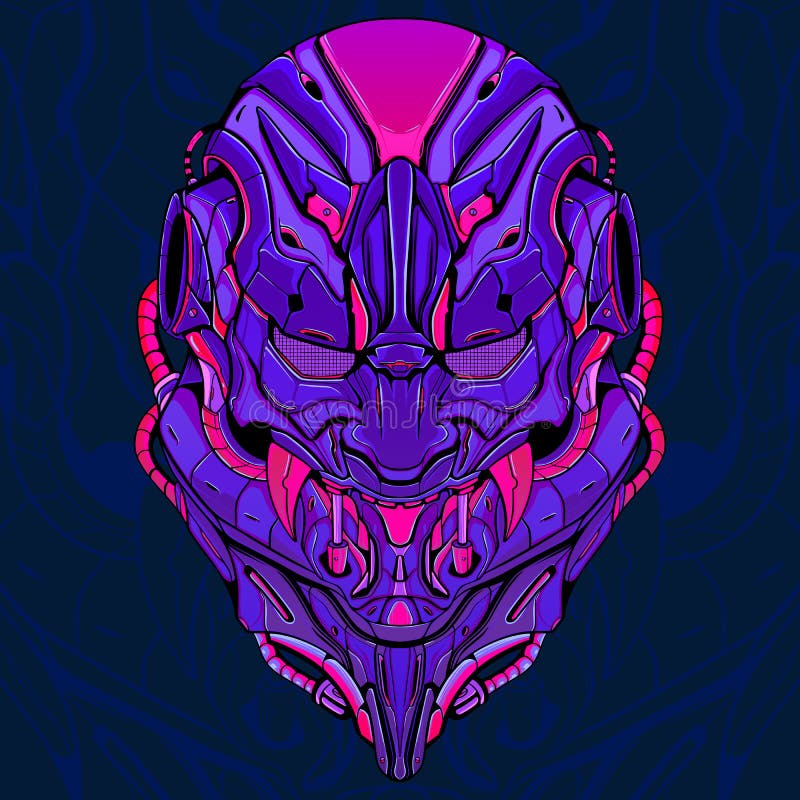 Oni Samurai Robot Vector Illustration Design Stock Vector ...