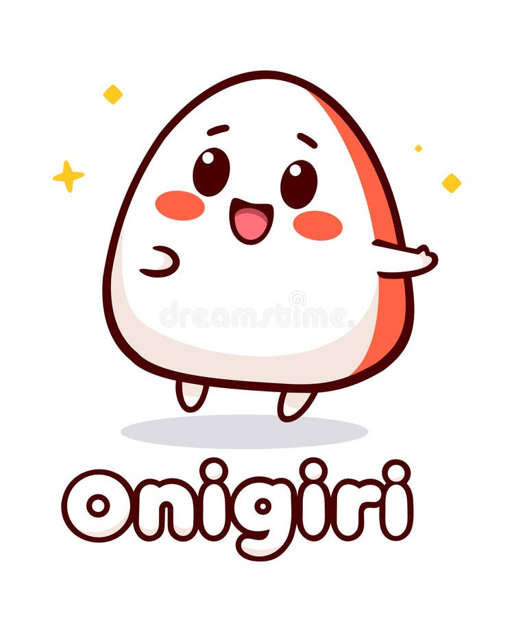 Onigiri. Cute Kawaii Vector Illustration Stock Illustration ...