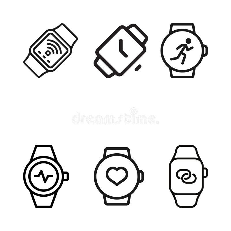 Smart Watch Icons Illustratio Stock Illustration - Illustration of ...