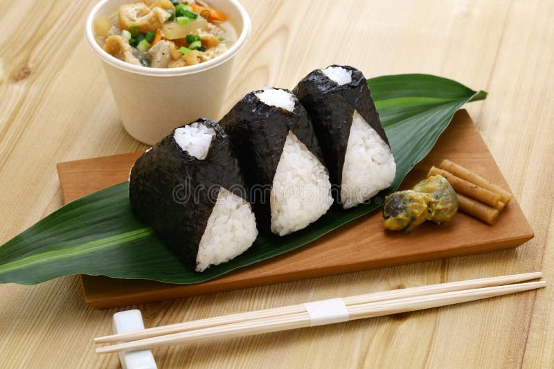Onigiri, a Japanese Traditional Rice Dish Stock Image - Image of ...