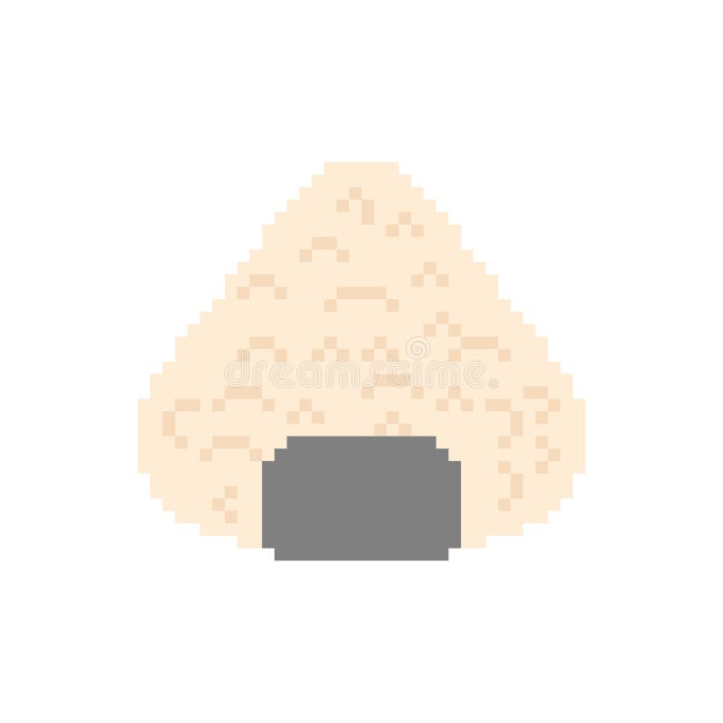 Onigiri Pixel Art. 8 Bit Chinese Dish, Rice with Fillings Stock Vector ...