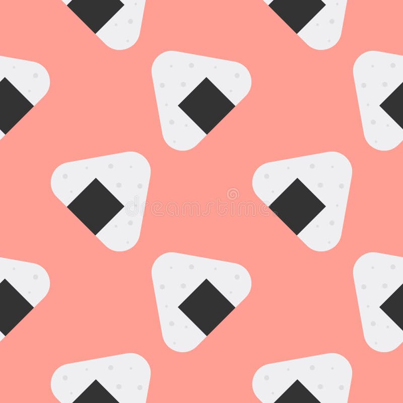 Onigiri Seamless Pattern Vector Sushi. Design for Asian Restaurant Food Delivery Packages Stock ...
