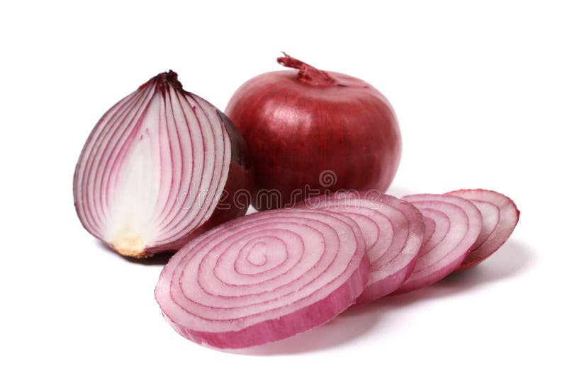 Red or Purple Onion Slice Isolated Stock Image - Image of food, close ...