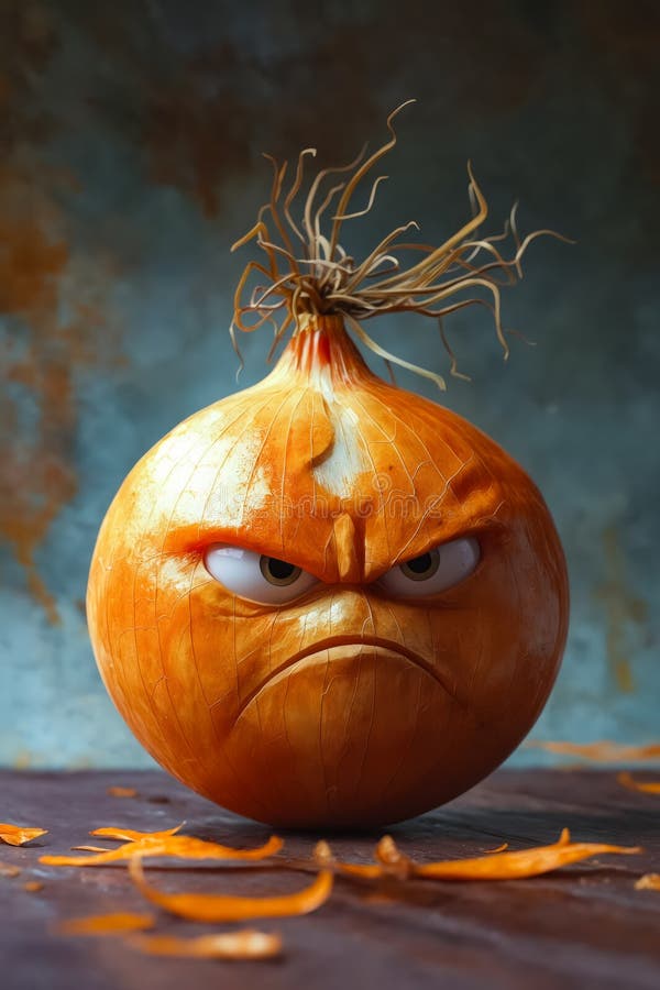 A Onion with an Angry Face on Top of it. Generative AI Stock Image ...