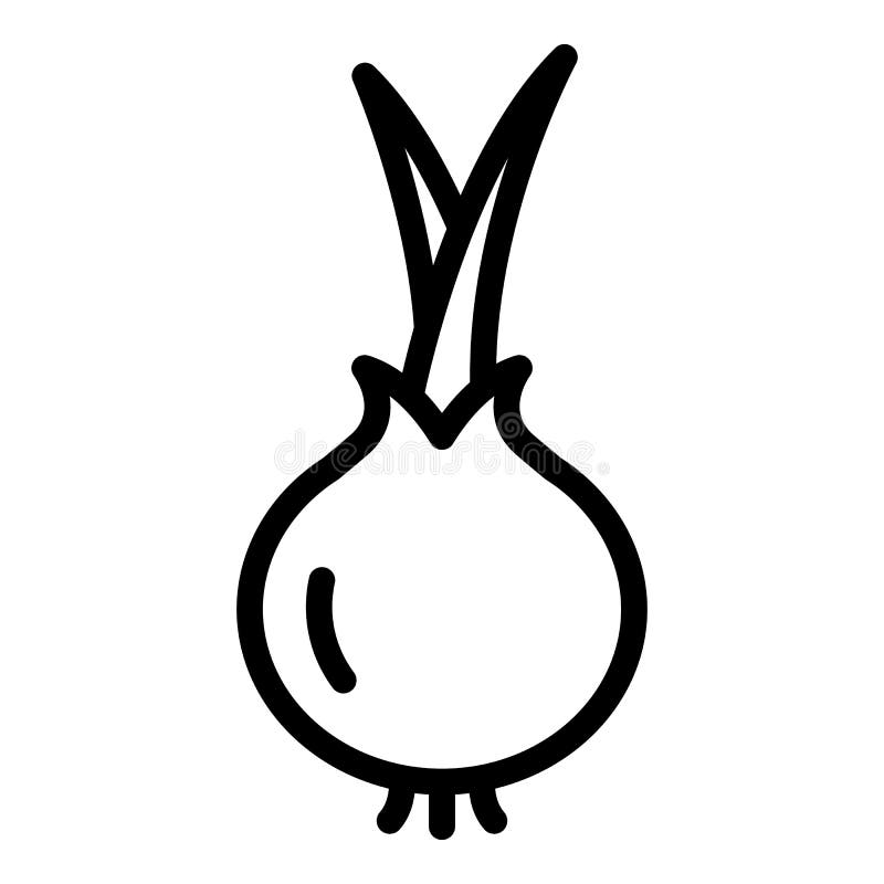 Onion Bulb Icon, Outline Style Stock Vector - Illustration of line ...