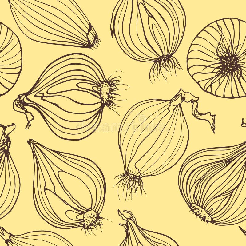 Onion bulbs pattern stock vector. Illustration of fabric - 69481146