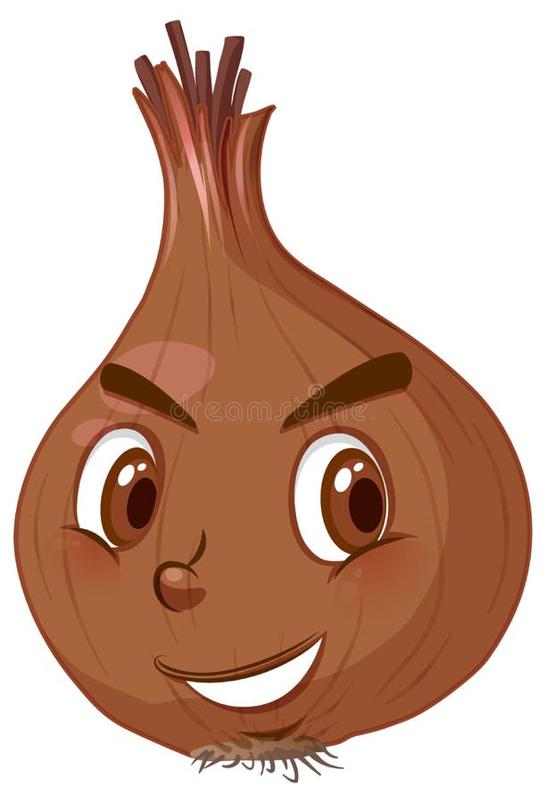 Onion Cartoon Character with Facial Expression Stock Vector ...