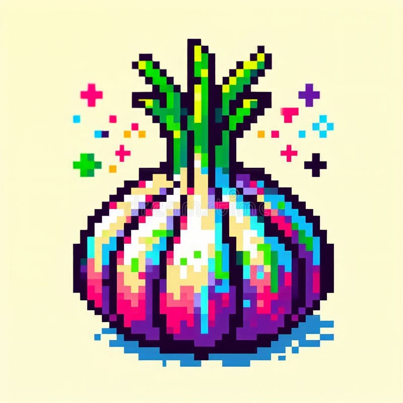 Onion Cartoon Design, Pixel Art Stock Illustration - Illustration of ...