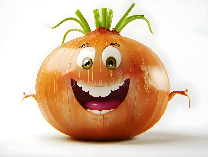Onion Cartoon Smiling Ai Generated Stock Illustration - Illustration of ...