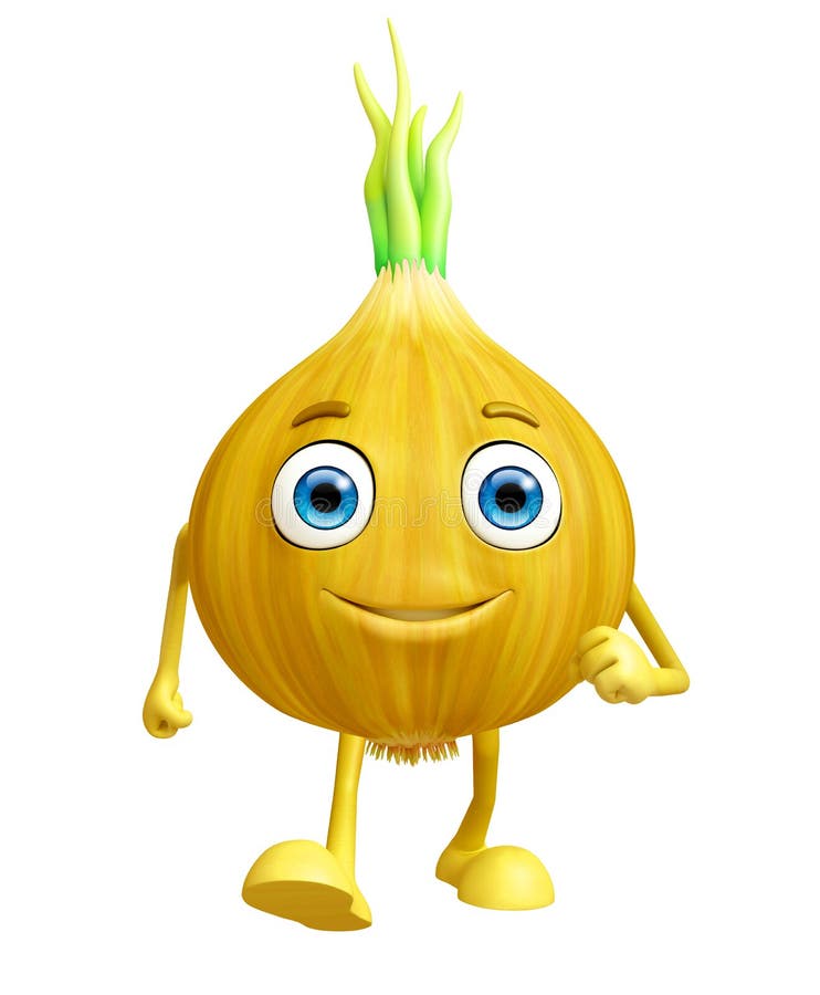 Onion Character with Running Pose Stock Illustration - Illustration of ...