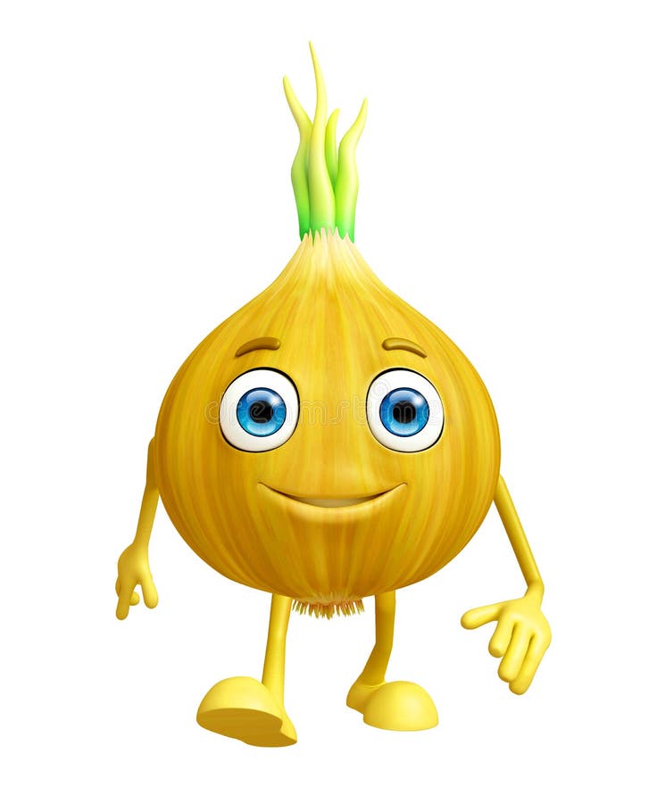Onion Character with Walking Pose Stock Illustration - Illustration of ...